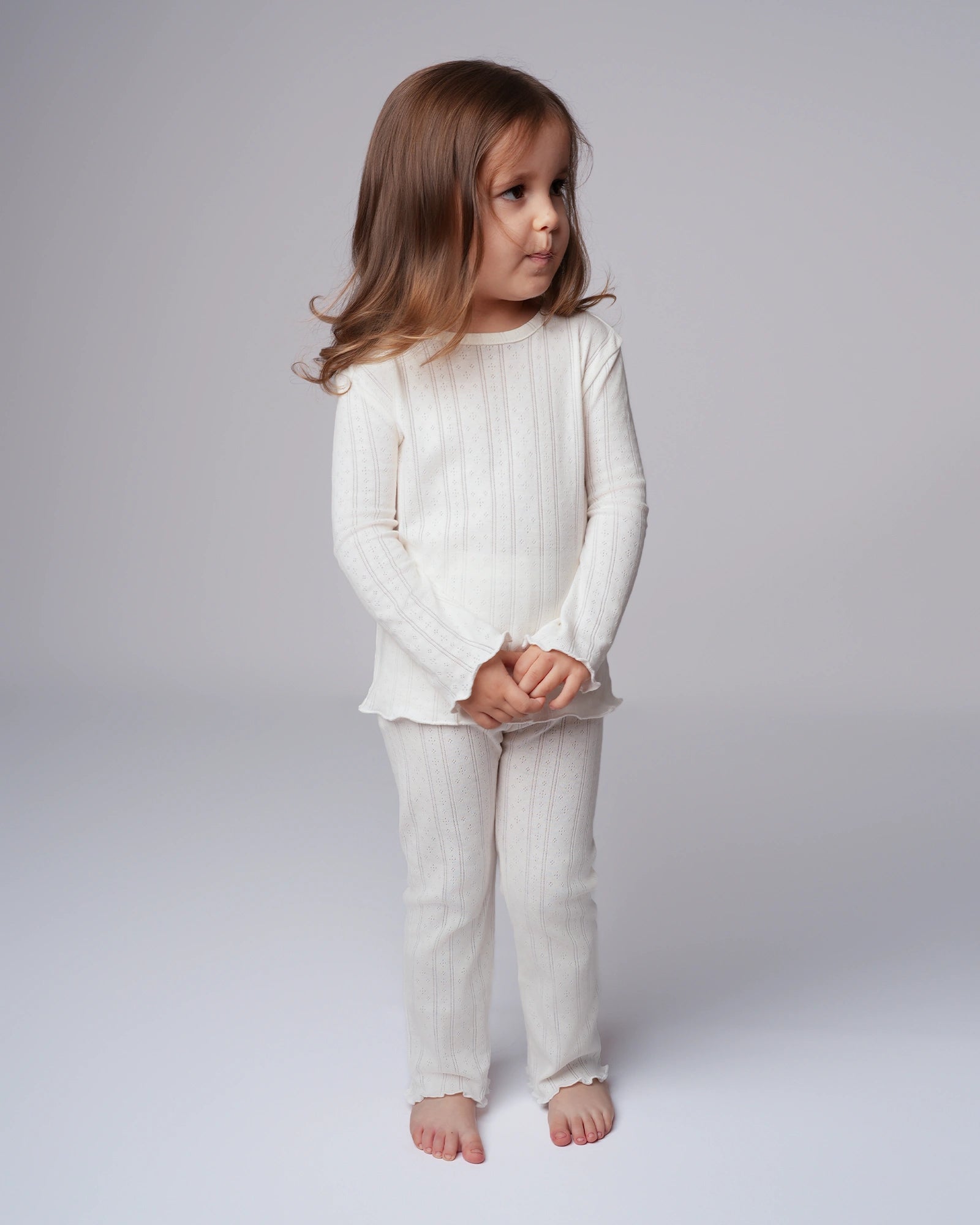 Lirio - Kids Pointelle Set Crema | lunilou – lunilou store